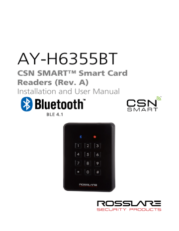 Rosslare AY-H6355BT CSN SMART™ Smart Card Reader Manual | Manualzz