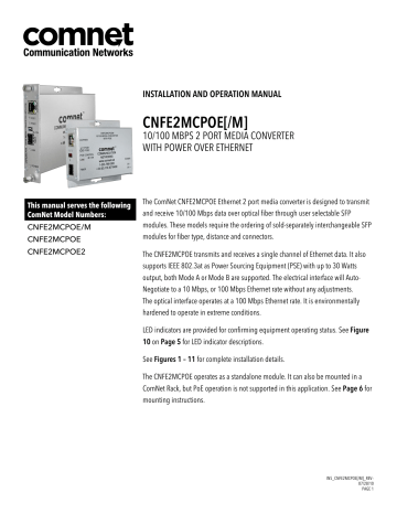 Comnet CNFE2MCPOE Series Manual | Manualzz