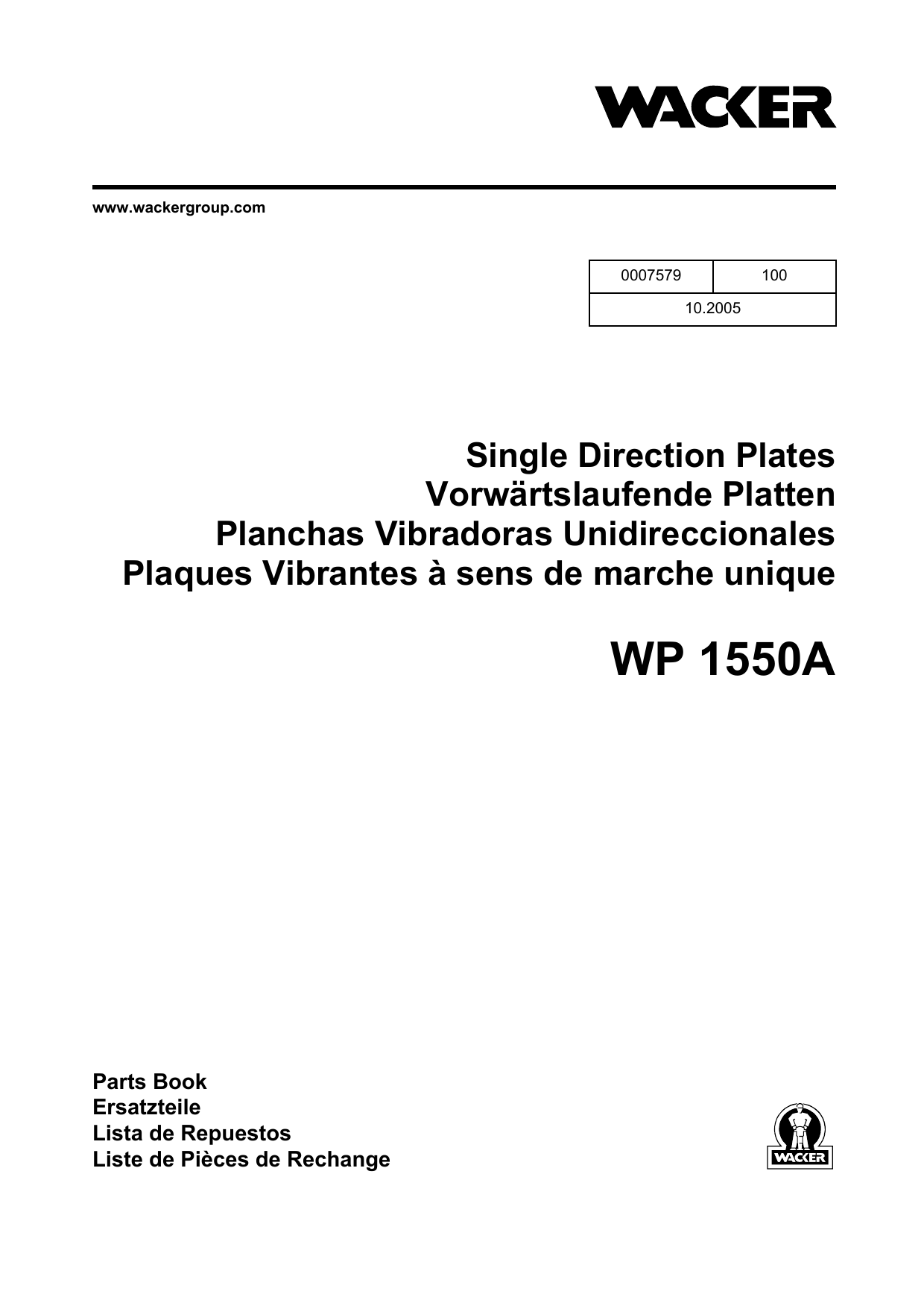 Wacker Neuson WP1550A User manual | Manualzz