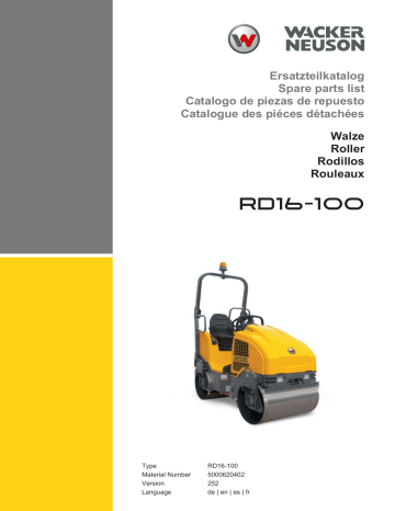 Wacker Neuson RD16-100 Tandem Roller Manuel utilisateur | Manualzz