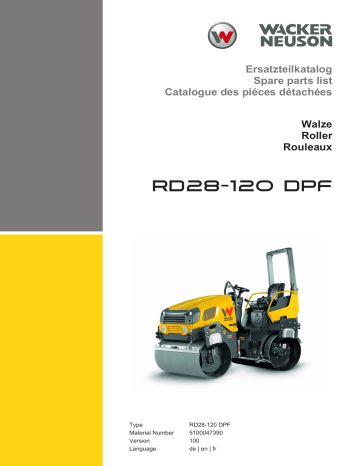 Wacker Neuson RD28-120 DPF Tandem Roller Manuel utilisateur | Manualzz
