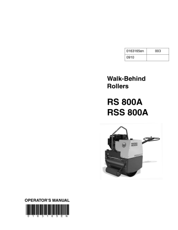 Wacker Neuson RSS800A Tandem Roller Operator's Manual | Manualzz