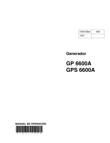 Wacker Neuson GP6600A Portable Generator Manual de usuario | Manualzz
