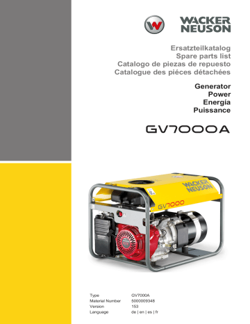 Wacker Neuson GV7000A Portable Generator Parts Manual | Manualzz