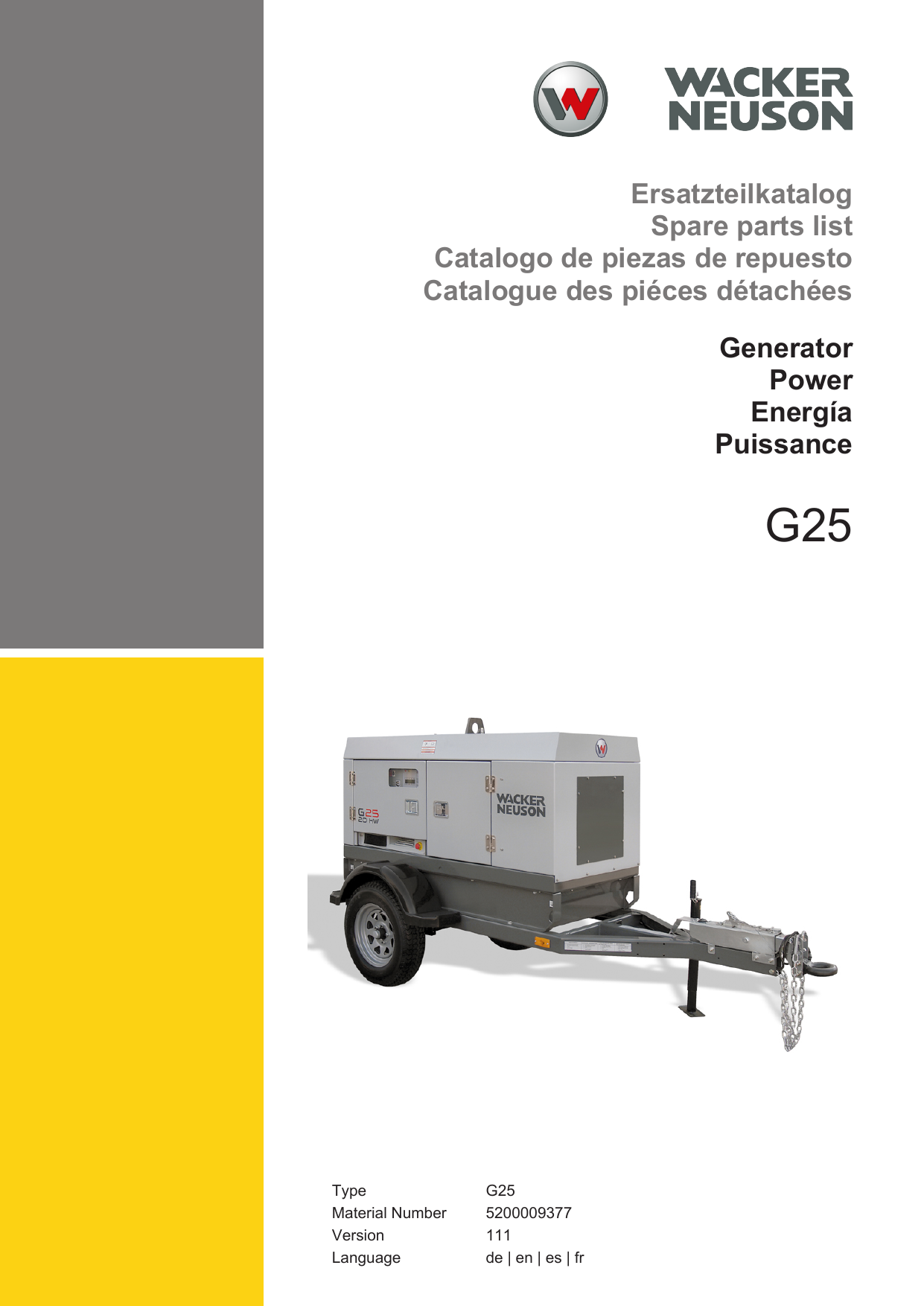 Wacker Neuson G25 User manual | Manualzz