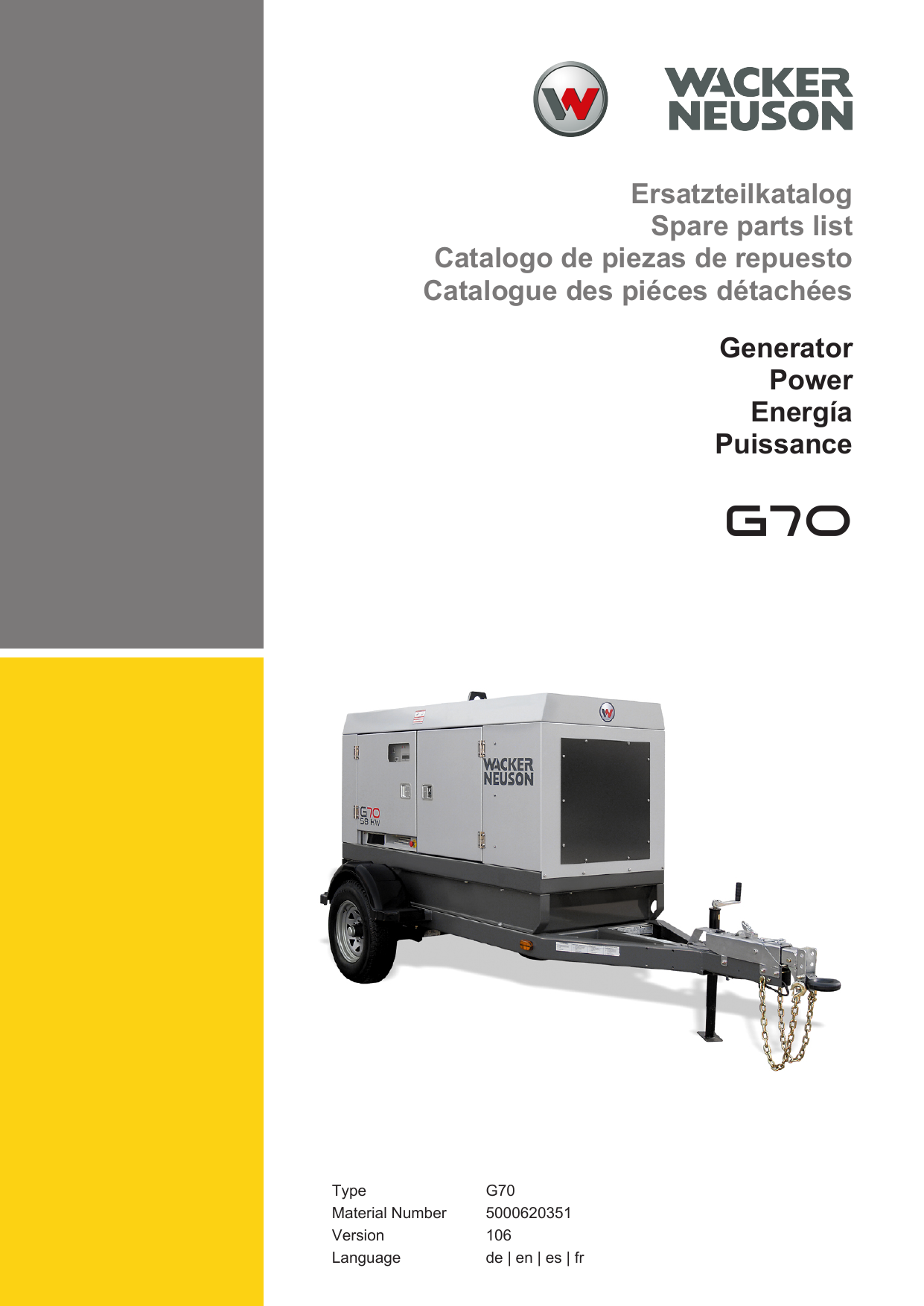 Wacker Neuson G70 User manual | Manualzz