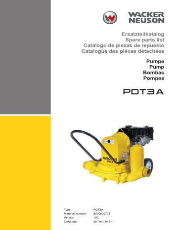 Wacker Neuson PDT3A Diaphragm Pump Manuel utilisateur | Manualzz