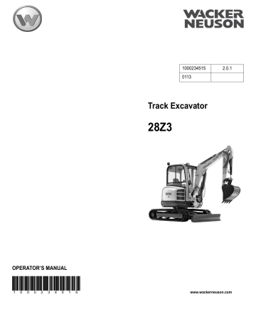 Wacker Neuson 28Z3 Tracked Zero Tail Excavator Operator's Manual | Manualzz
