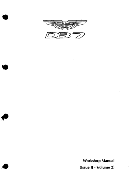 Aston Martin DB7 - Workshop Manual, Owner's manual