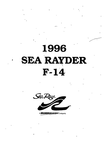 Sea Ray 1996 SEA RAYDER F 14 Parts Manual | Manualzz