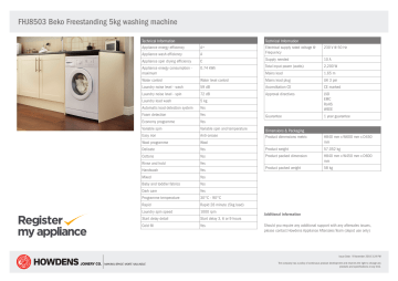 LAMONA FHJ8503 Beko WMB51021W Freestanding 5Kg 1000rpm White Washing ...