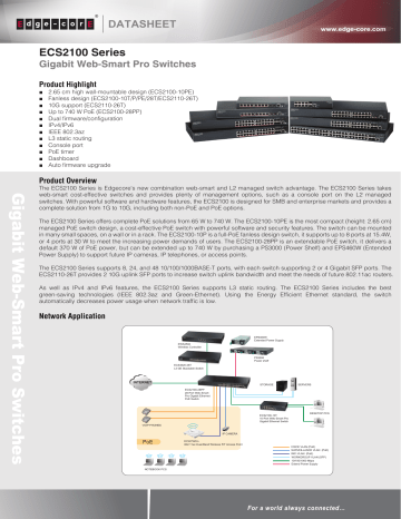 Edge-Core ECS2100-10PE Web-Smart Pro Switch Datasheet | Manualzz