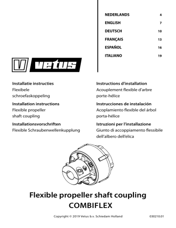 Vetus Combiflex flexible propeller shaft coupling Guida d'installazione ...