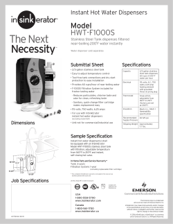 InSinkErator HWT-F1000S - Datasheet, Manual, Specification, User guide ...