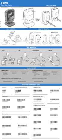 Zebra DS9208 Quick Start Guide | Manualzz