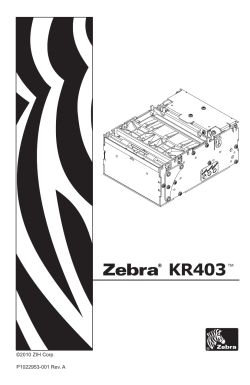 Zebra KR403 - Data Sheet, Owner's manual, Specification, User Guide ...