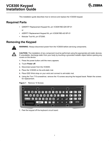 Zebra VC8300 Installation Guide | Manualzz