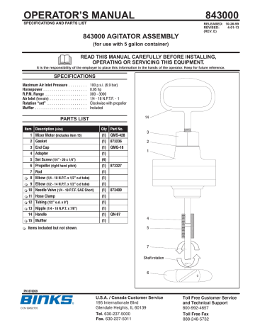 Binks Agitators-Direct Drive Manual | Manualzz