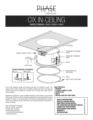 Phase Technology CI820 Owner's Manual | Manualzz