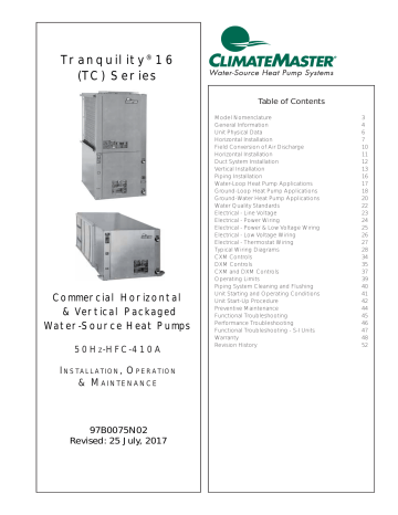 Climatemaster Tranquility® 16 Compact TC Series 4.4 - 17.6 kW Install ...
