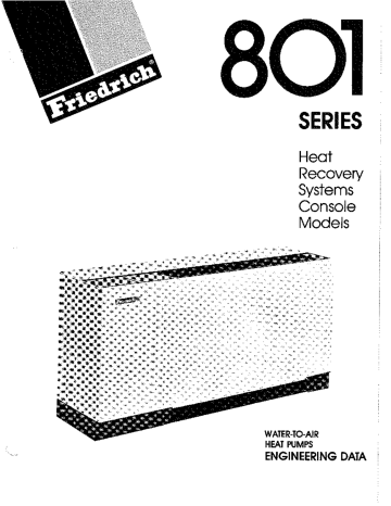 Climatemaster Console WSHP 801 Series Specification | Manualzz