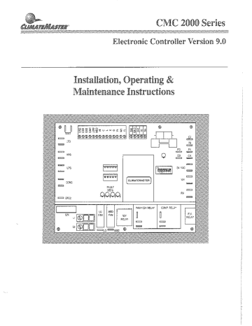 Climatemaster Controller CMC 2000 V9.0 Controller 6/1997 Install Manual ...