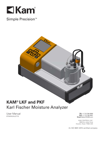 Kam KF Karl Fischer Moisture Analyzer User Manual | Manualzz