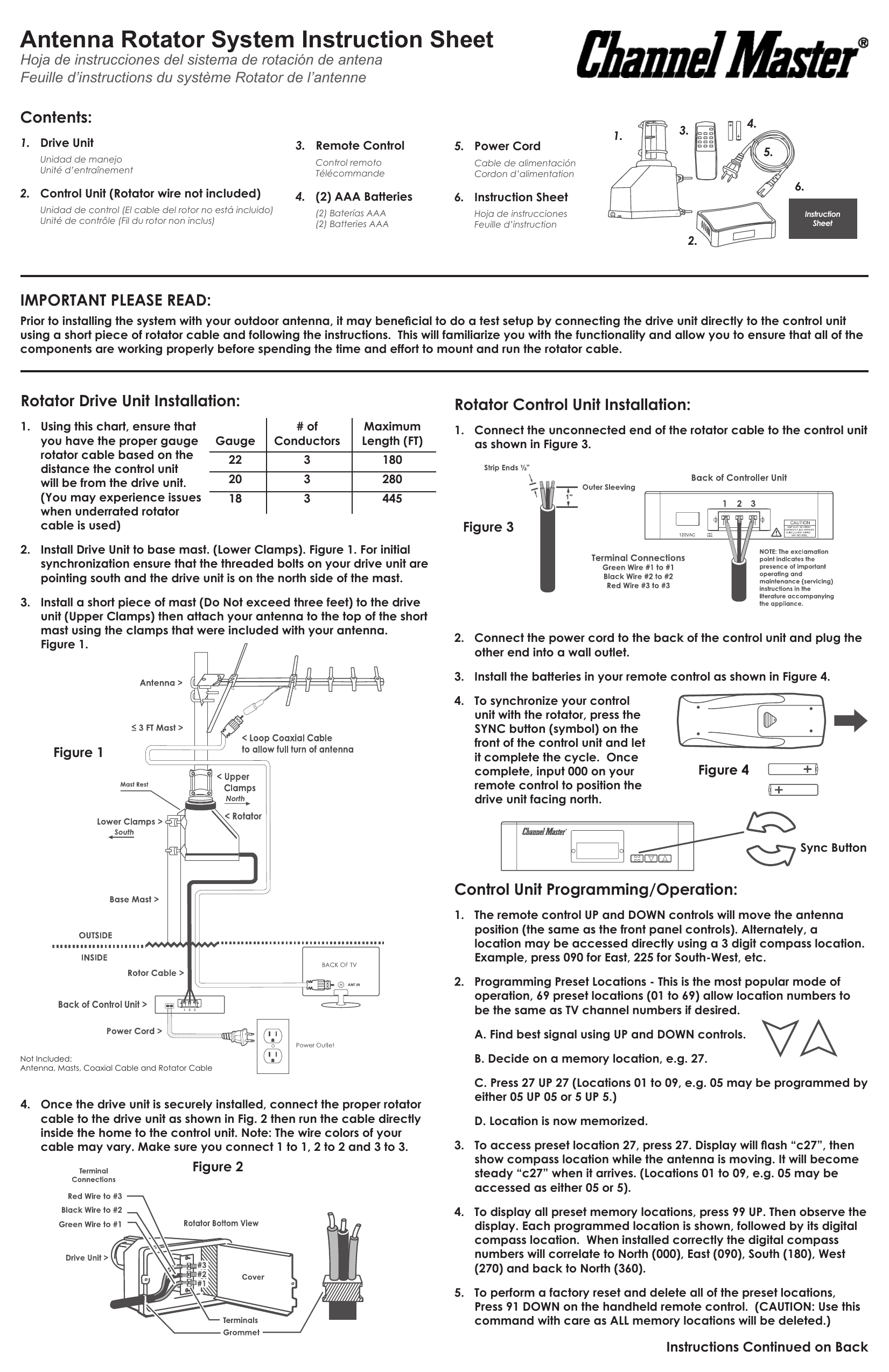 Channel Master CM-9521HDXDU, CM-9521HD, CM-9521HDXCU Installation guide ...