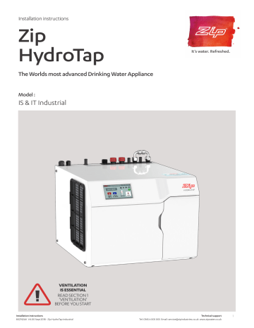 Zip HydroTap G4 INDUSTRIAL TOP TOUCH BC Instruction Manual | Manualzz