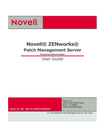 Novell ZENworks 7 Patch Management Guide | Manualzz