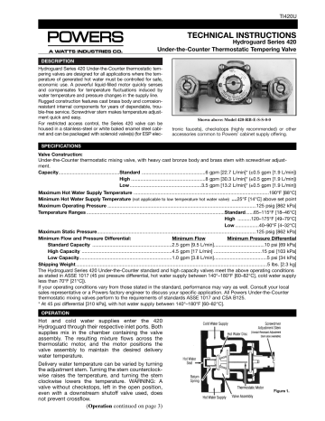 Watts HydroGuard 420U Installation Instructions | Manualzz