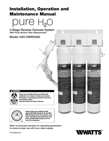 Watts Pure H20 Installation Instructions | Manualzz