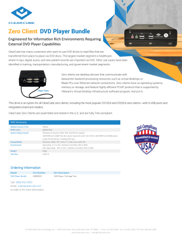 ClearCube Zero Client Datasheet | Manualzz