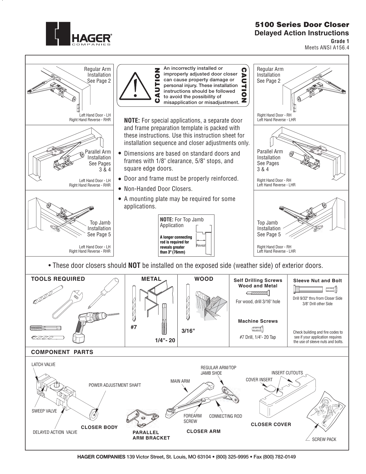 Hagerco 5100 Series - Grade 1 Heavy Duty - Surface Door Closer ...