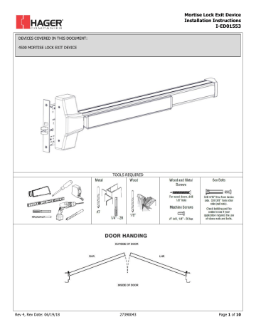 Hagerco 4500 Series Electrified Mortise - Grade 1 Electrified Mortise ...
