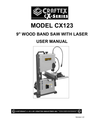 Craftex CX Series CX123 CX SERIES 9IN. BAND SAW Owner Manual | Manualzz