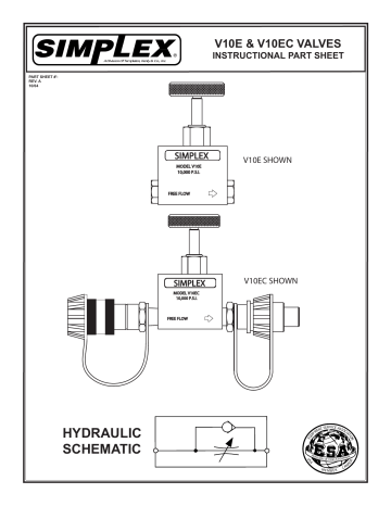 Simplex V10E & V10EC Valves - A Instruction Manual | Manualzz