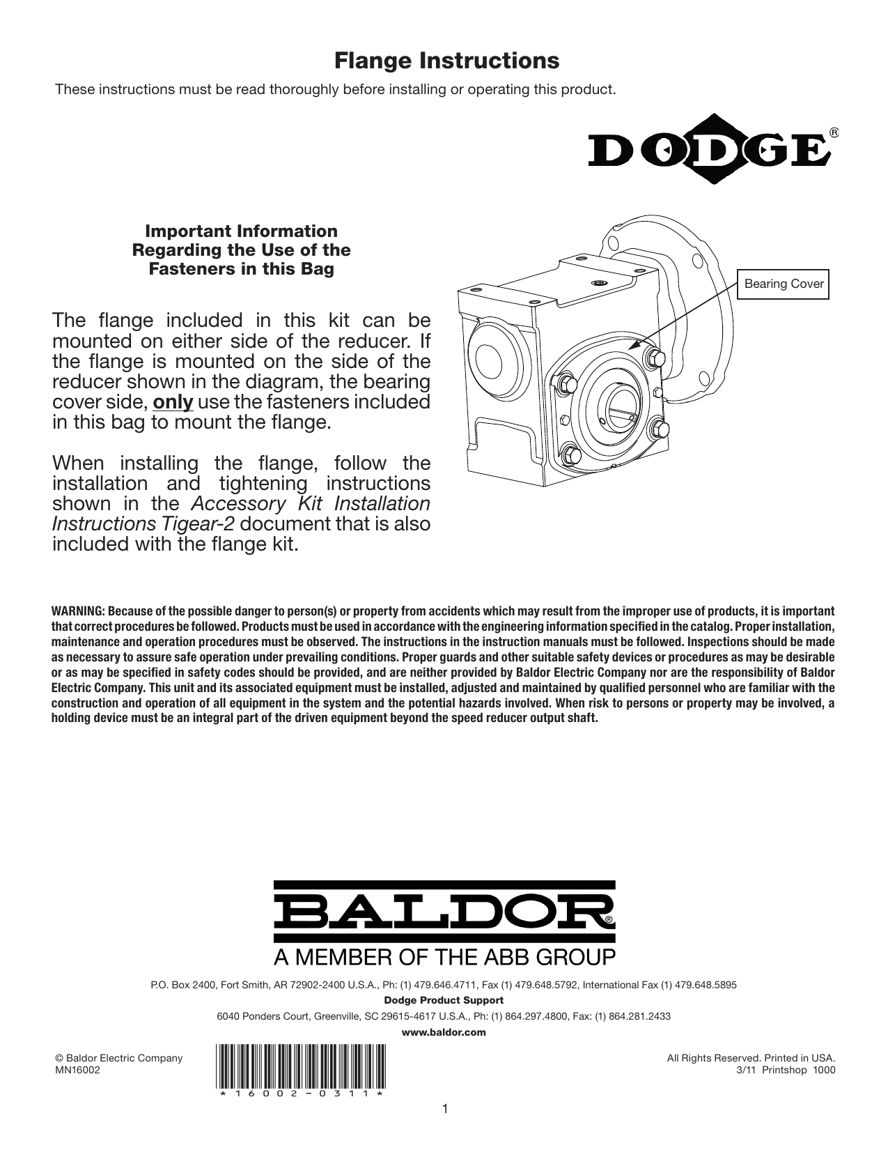 Dodge Tigear 2 Accessory Kit Instructions | Manualzz