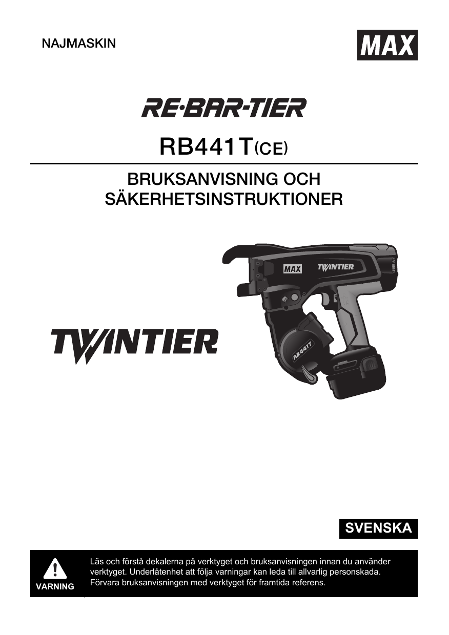 Max RB441T Bruksanvisning | Manualzz