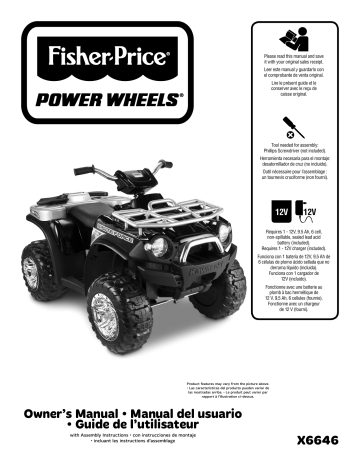 Power Wheels X6646 Instruction Sheet | Manualzz