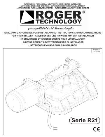 Roger Technology R21/351 SUB Installationsanleitung | Manualzz