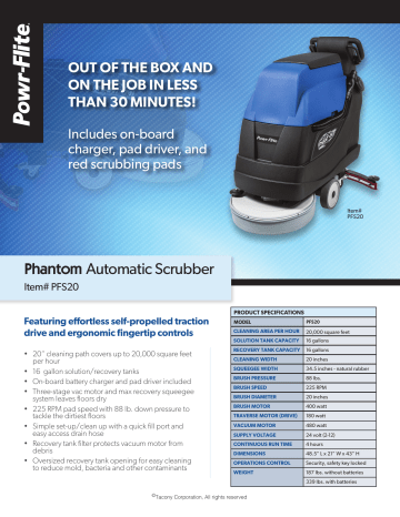 Powr-Flite PFS20 Phantom Spec Sheet | Manualzz
