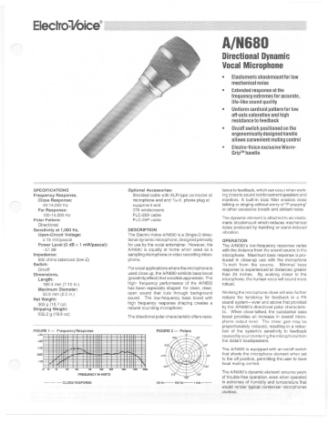 Electro-Voice A/N680 Data Sheet | Manualzz