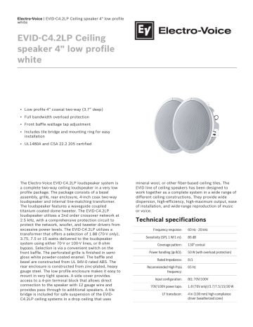 Electro-Voice EVID-C4.2LP Data Sheet | Manualzz