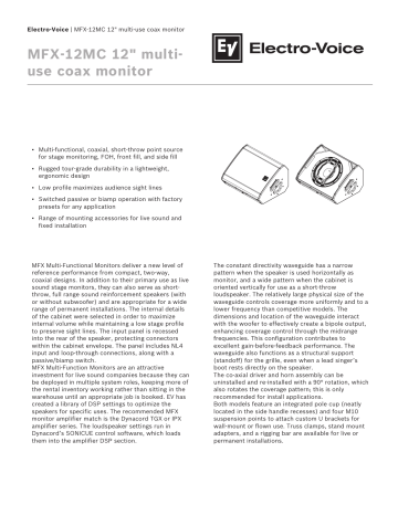 Electro-Voice MFX-12MC Data Sheet | Manualzz