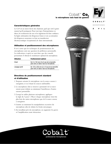 Electro-Voice Co9 Fiche technique | Manualzz
