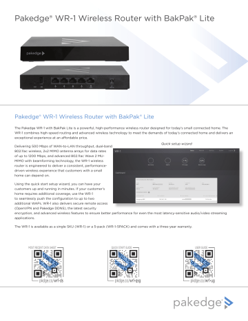 Control4 Pakedge WR-1 Data Sheet | Manualzz