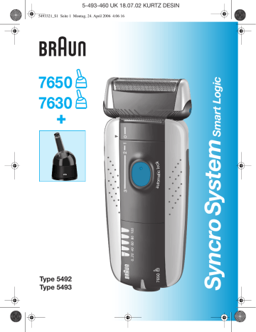 Braun 7650, 7630 Syncro System Smart Logic Shaver Manuel utilisateur ...