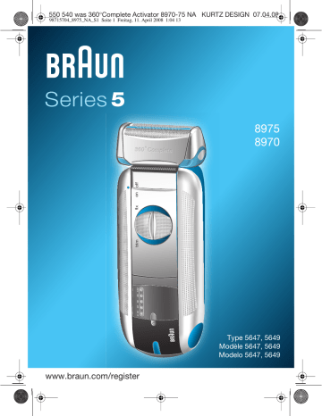 Braun 8975, 8970, Series 5 Shaver User Manual | Manualzz
