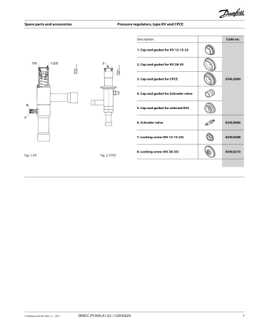Danfoss KV and CPCE capacity regulators Data Sheet | Manualzz